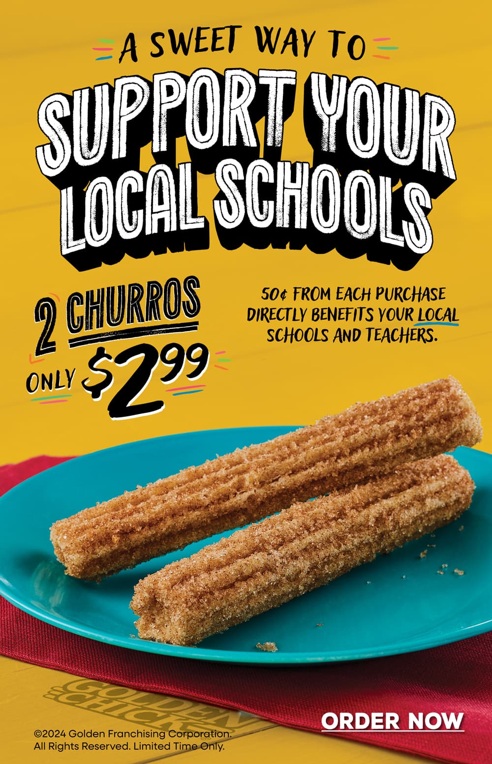 Churros for a Cause: Golden Chick's New Initiative To Support Local Schools