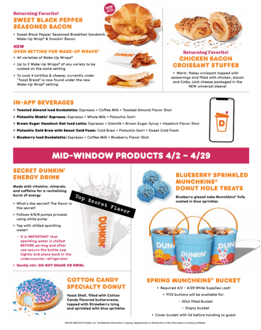 Dunkin Donuts Spring Menu Leaked 2025 Full Breakdown