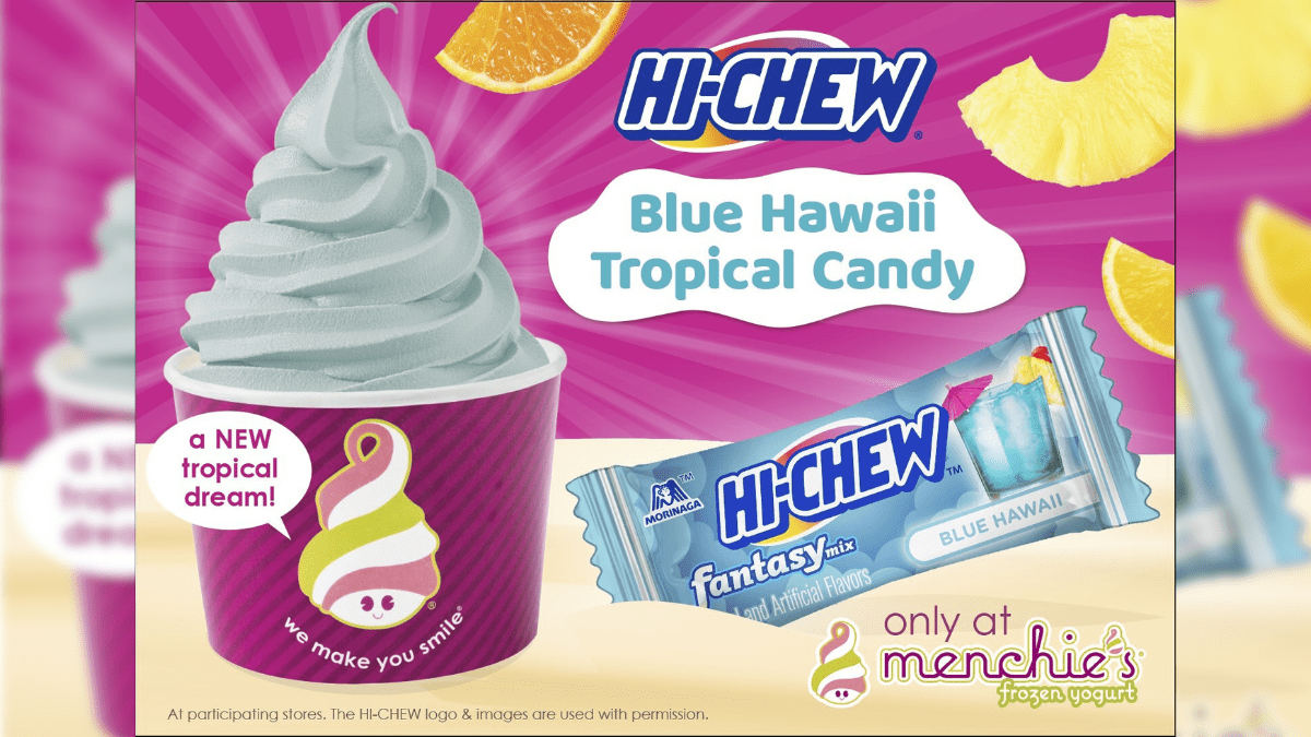 Menchie’s Frozen Yogurt and HI-CHEW Swirls in Tropical Candy Froyo